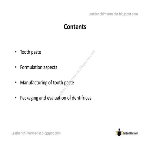 toothpastes.pdf b pharmacy 3rd year 5th semester cosmetic s | PPT