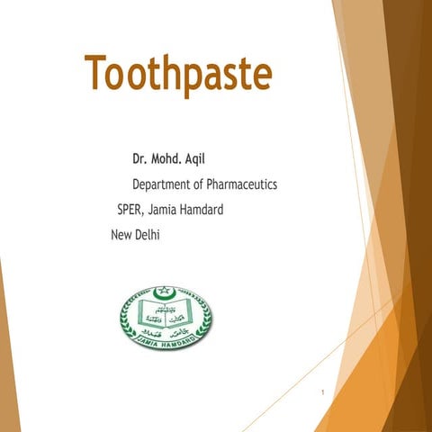 Toothpaste, pharmaceutics. ppt cosmetic science | PPT