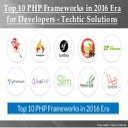Top 10 PHP Frameworks in 2016 Era for Developers - Techtic Solutions
