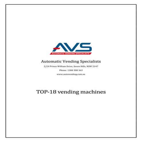 Top 18 vending machines | PDF