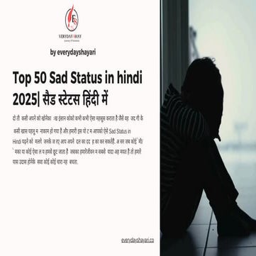 Top 50 Sad Status in hindi 2025 by everydayshayari | PDF