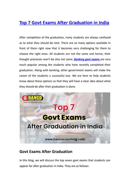 List of Top competitive exams after graduation 2022.pptx | Legal Services Industry | Industries