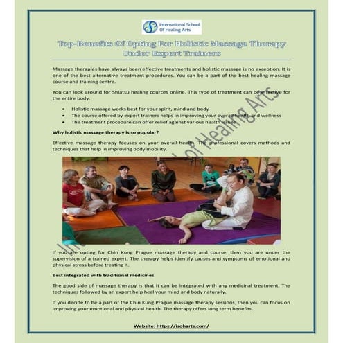 Holistic Massage Therapy Under Expert Trainers Pdf