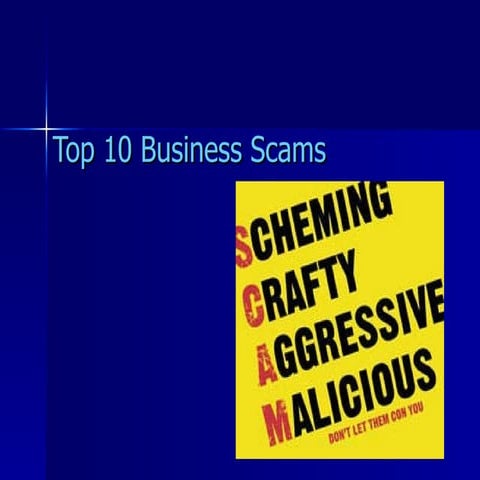 Top Business Scams | PPT