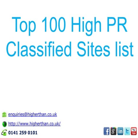 Top 100 high pr classified sites list | PPTX