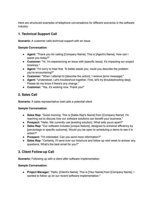 Top 50 Telephone Conversation Sample Examples For IT Industries.pdf