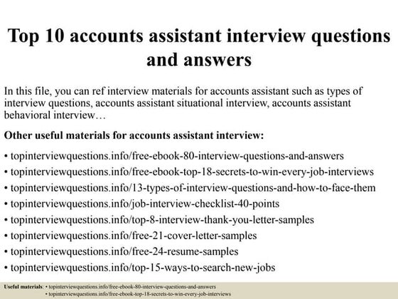 Top 10 financial officer interview questions and answers | PPT