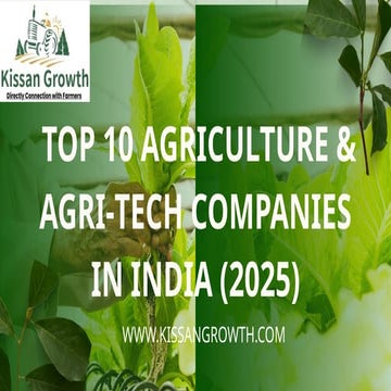 Top 10 Agriculture & Agri‑tech Companies in India (2025 | PPTX