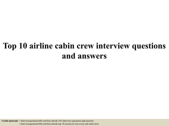 Airline interview questions and answers for cabin crew | PDF
