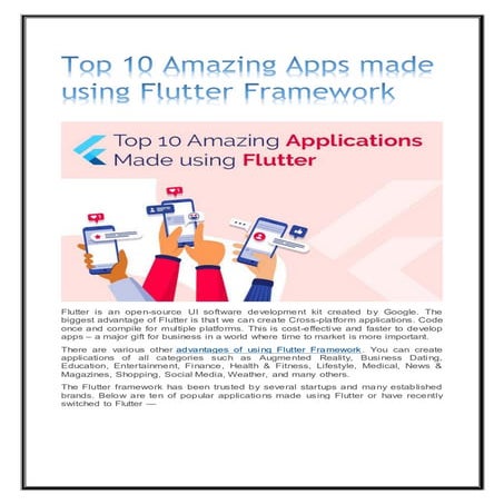 Top 10 amazing apps made using flutter framework | PDF