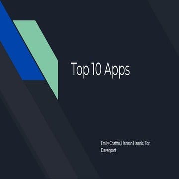 Mobile Apps Presentation - Top 10 Apps List | PDF