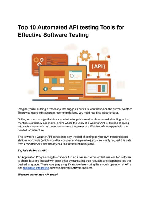 Top 20 Automated Api Testing Tools For Effective Software Testing Pdf