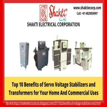 Top 10 Benefits of Servo Voltage Stabilizers and Transformers for Your ...