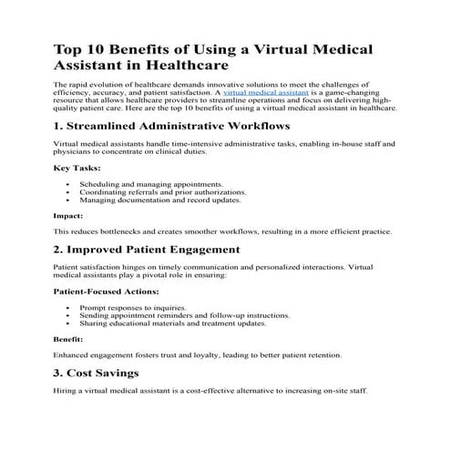Top 10 Benefits of Using a Virtual Medical Assistant in Healthcare.docx