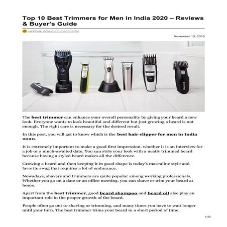 Top 10 best trimmers for men in india 2020 reviews & buyers guide | PDF