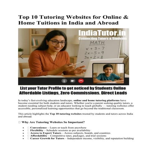 Top 10 Home and Online Tutoring Platforms in Telangana for Teachers.pdf