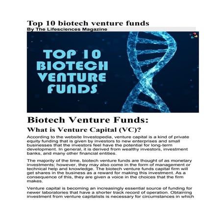 Top 10 biotech venture fund | PDF