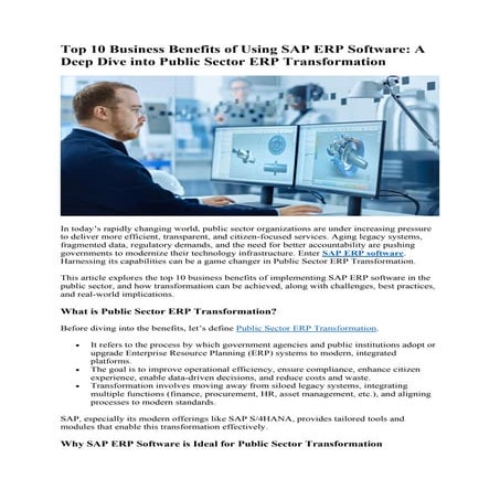 Top 10 Business Benefits of Using SAP ERP Software A Deep Dive into ...