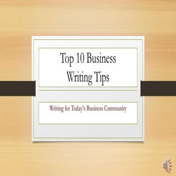 Top 10 Business Writing Tips | PPT
