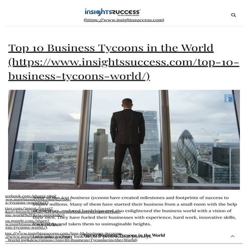 Top 10 Business Tycoons in the World | PDF