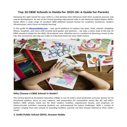 Top 10 CBSE Schools in Noida for best education | PDF