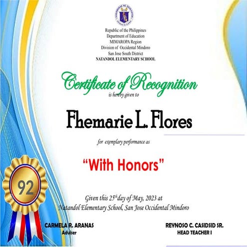 Sample editable certificate WITH HONORS 2023 - 2024.docx