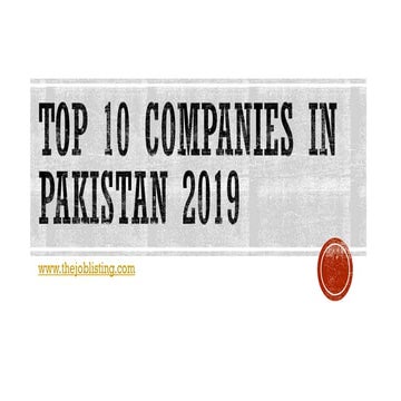 Top 10 Multinational companies in Pakistan 2019 | The Job Listing | PDF