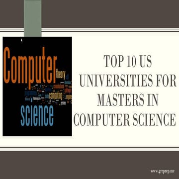 Top 10 US Universities for Masters in Computer Science | PPT