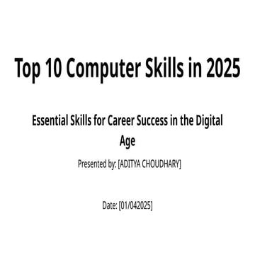 Top 10 Computer Skills with high salary in 2025 | PPTX