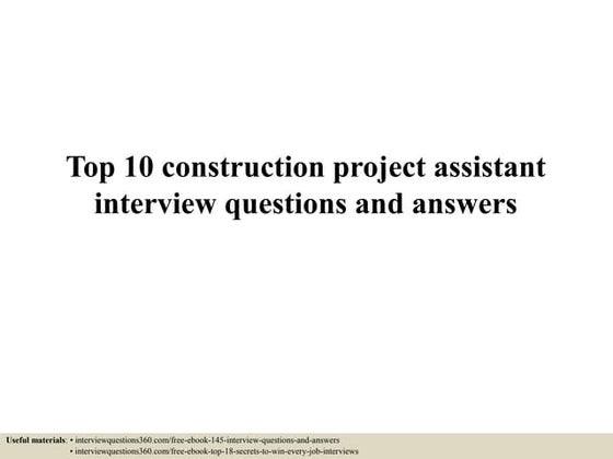 Top 10 project quantity surveyor interview questions and answers | PPT