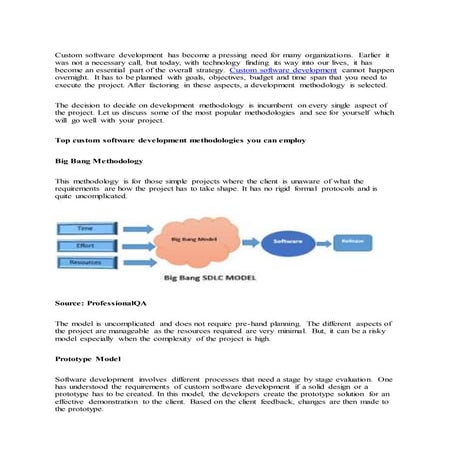 Top 10 custom software development methodologies | PDF