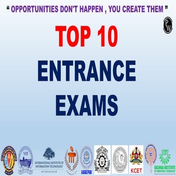 Top 10 Exams by after 12 by Ashutosh Shukla | PPT
