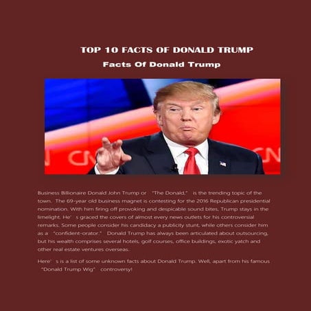 Biography of Donald Trump (45th US President) | PDF