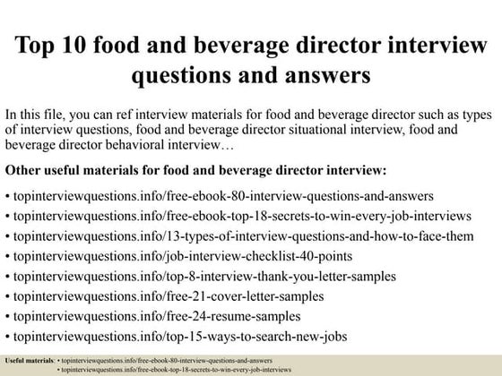 Top 10 food service assistant interview questions and answers | PPT