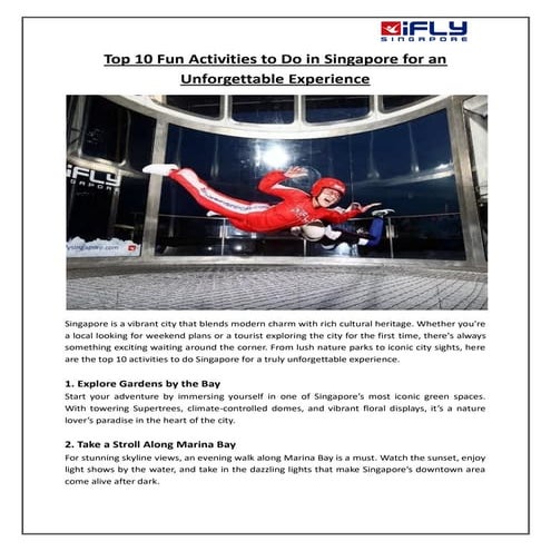 Top 10 Fun Activities to Do in Singapore for an Unforgettable ...