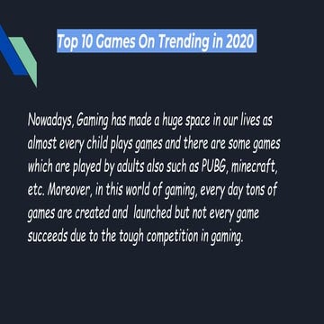 Top 10 games on trending in 2020 | PPTX