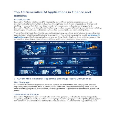 Generative AI in Banking Driving Innovation, Efficiency, and Growth | PPTX