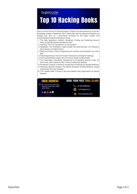 Top 10 Hacking Books Pdf