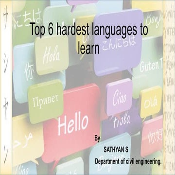 Top 6 hardest languages to learn | PPT