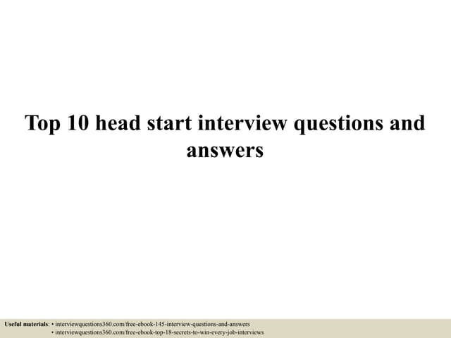 Top 10 head boy interview questions and answers | PPTX