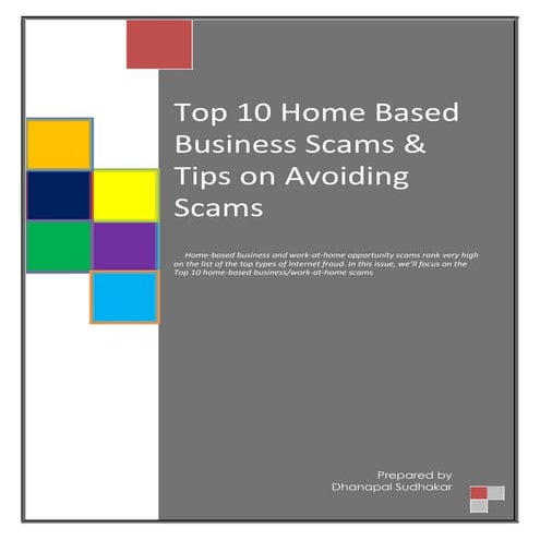 Top 10 Home Based Business Scams & Tips on Avoiding Scams | PDF