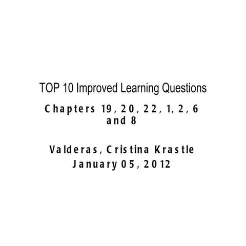Top 10 questions-Chap 5 | PDF