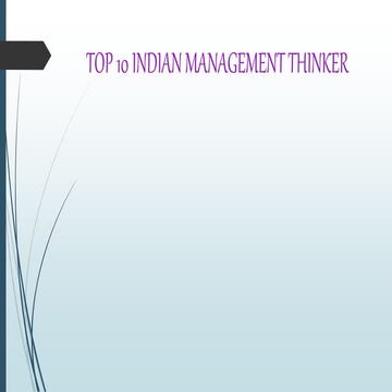 Top 10 best Indian management thinker all over world | PPTX