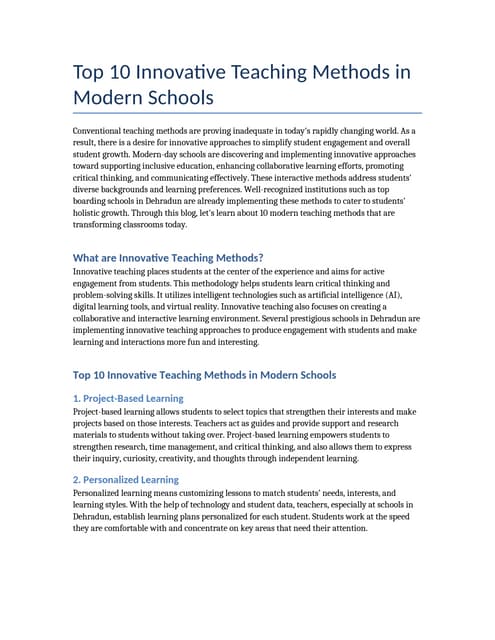 Modern teaching methods for primary school | PPTX