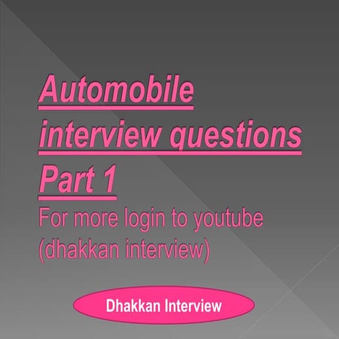 Top 10 interview question with answer for automobile | PPTX