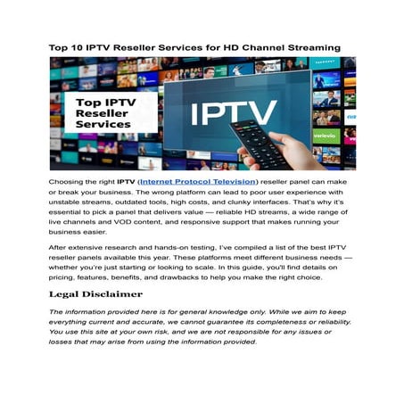 Start Your IPTV Business in 2026 with — The Ultimate IPTV Reseller Opportunity | PDF