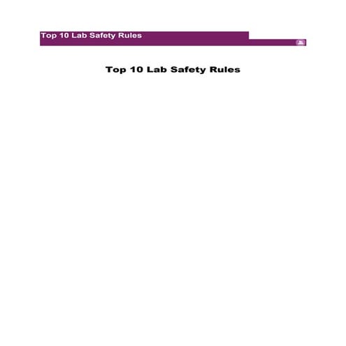 Top 10 lab safety rules | DOCX