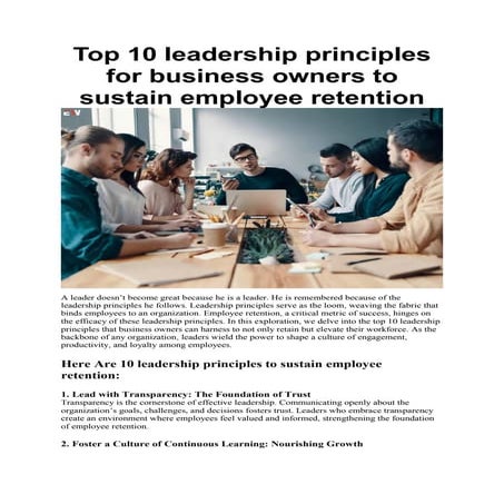Why We Wrote Leadership Principles at Exit Five | PDF