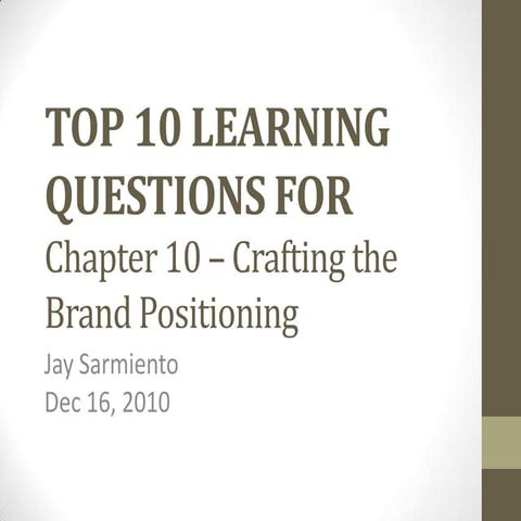 Top 10 learning questions for chapter10 | PPT