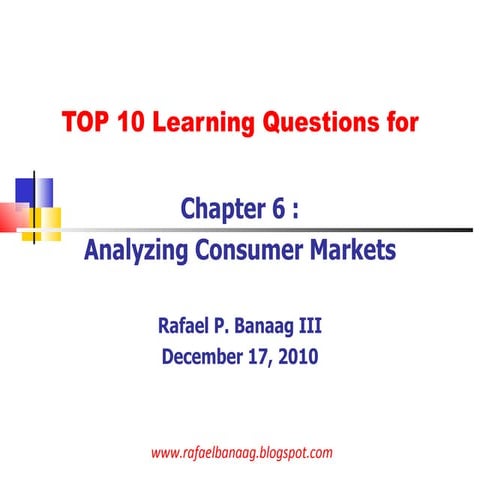 Top 10 learnings for chapter 6 analyzing consumer markets | PPT ...